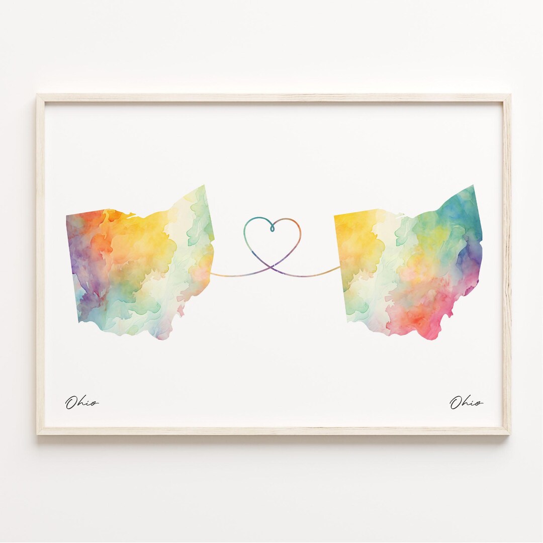 Ohio Connection Print: Watercolor Map, Ohioan Gift - Etsy