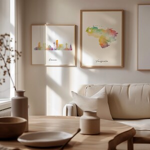 Dammam Skyline Print, Watercolor Cityscape, Saudi Arabia Wall Art ...