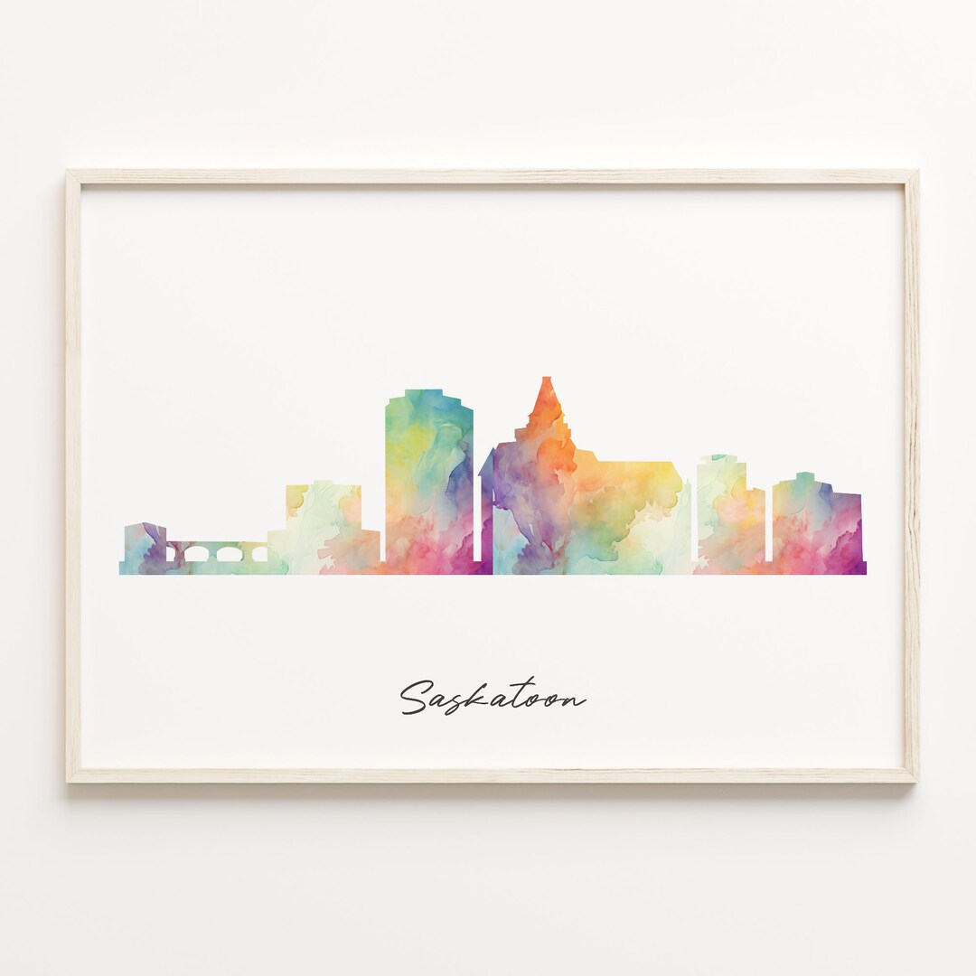 Saskatoon Skyline Watercolor Print: Canada Cityscape Wall Art - Etsy Canada