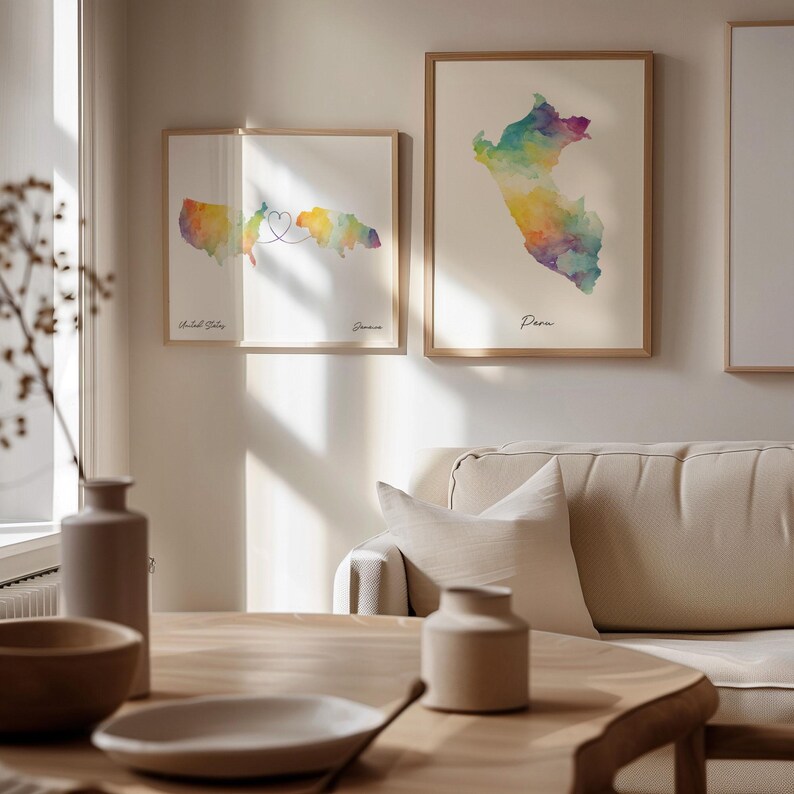 Peru Watercolor Map Print: Vibrant Peruvian Wall Art - Etsy