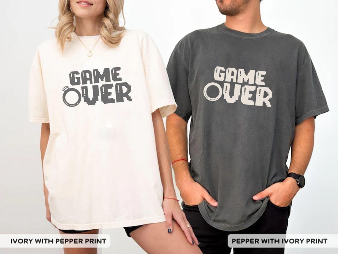 GAME OVER COUPLE, Gaming Couple Shirt, Comfort Colors Bride and Groom ...