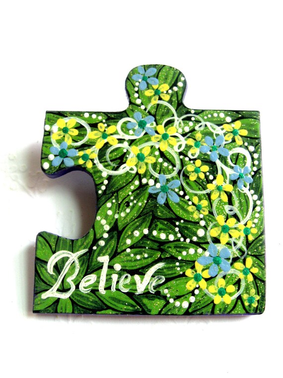 Items similar to UpCycled Puzzle Piece Wearable Art Brooch on Etsy