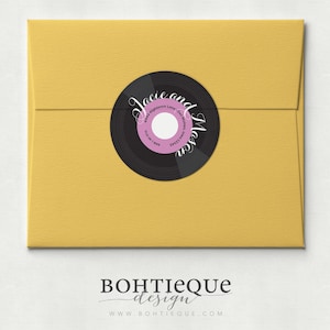 45 Record Album Return Address Labels: 50's Theme Stickers (set of 40 ...