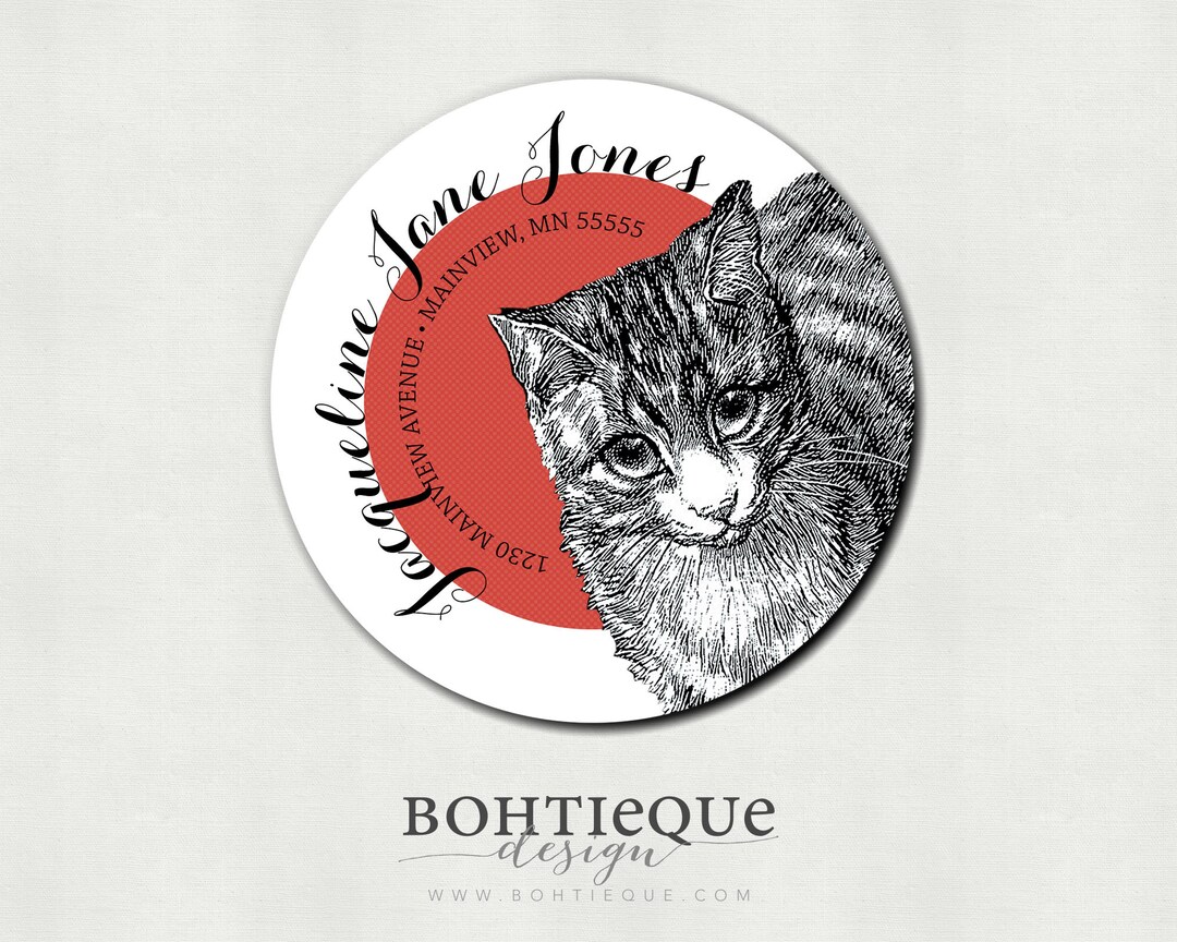 Simon the Cat Address Labels, Gift for Cat Lover, Set of 40 - Etsy