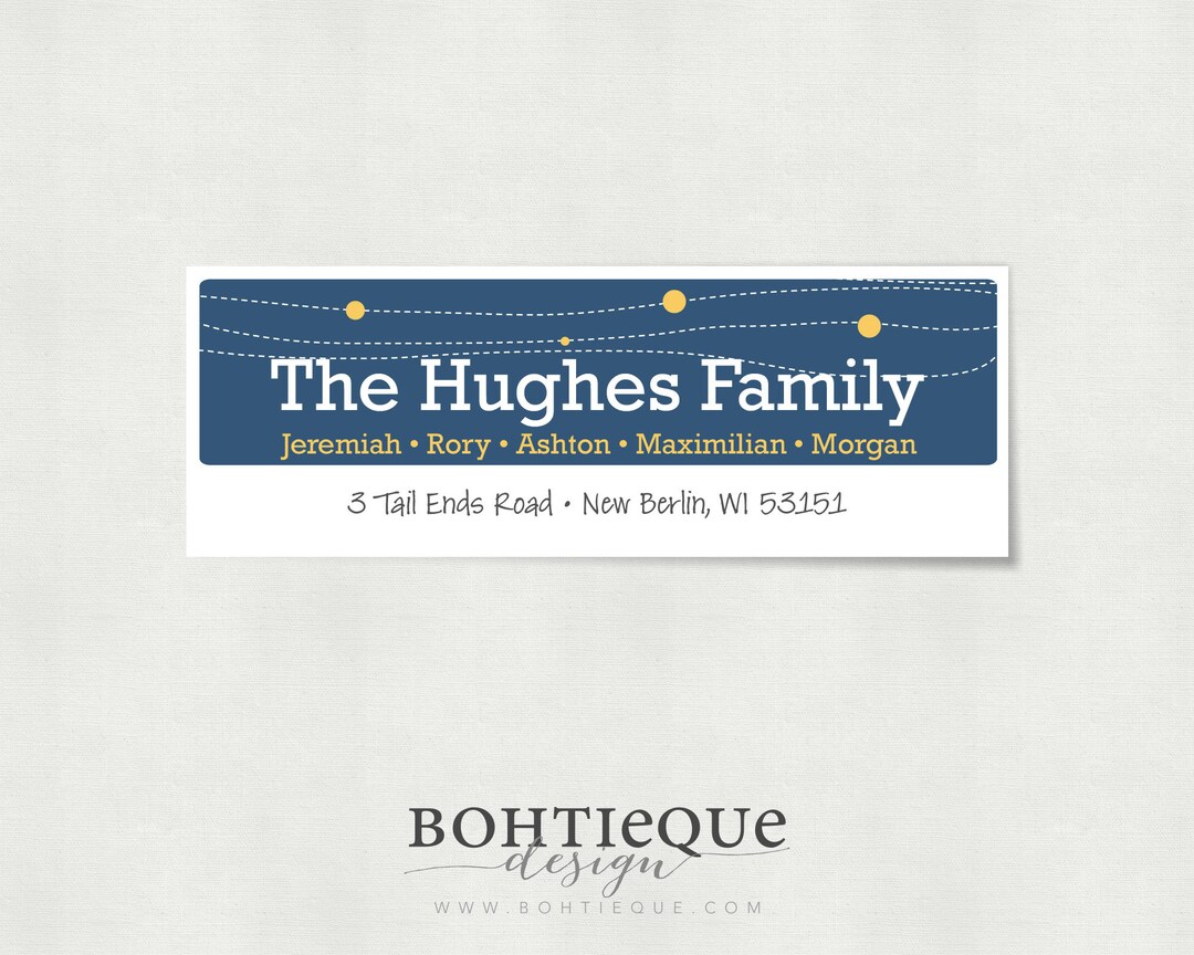 Personalized Family Return Address Labels: Modern Dots, Set of 36 - Etsy