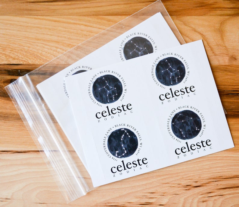 Star Signs Constellation Return Address Labels Custom | Etsy