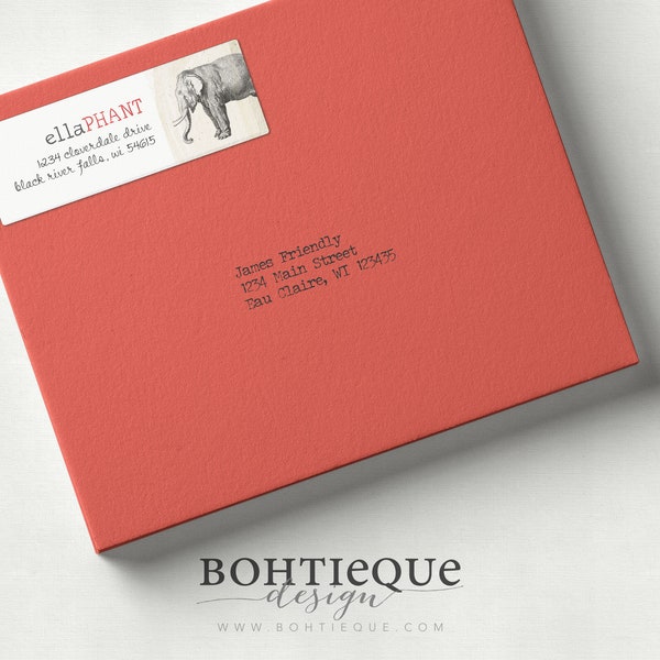 Elephant Labels - Etsy