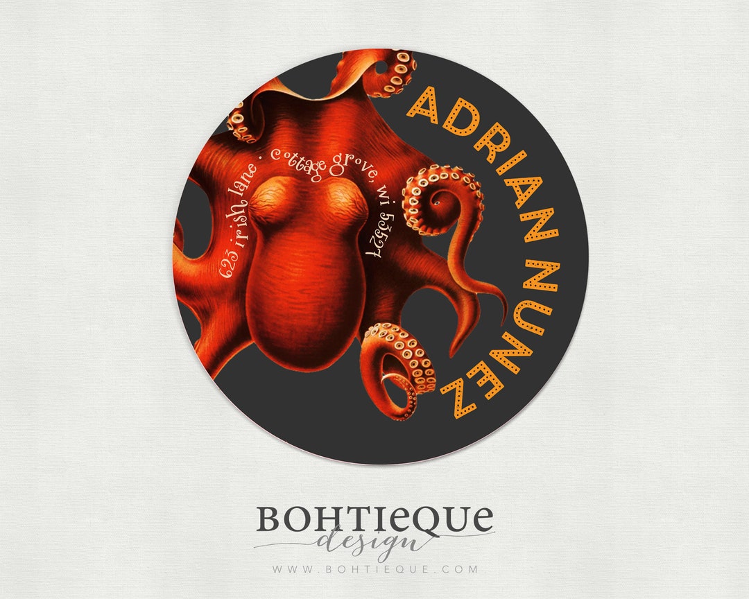 Octopus Personalized Return Address Labels - Set of 40 - Etsy