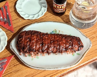 Miniature RIBS BBQ, Doll Food for BJD, Msd, Sd, Yosd, Dollhouse, 1/12 ...