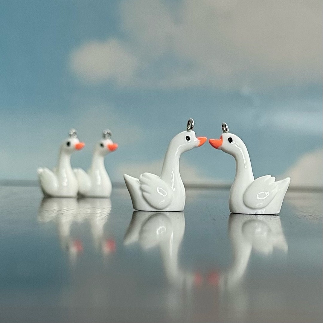 Goose or Swan Charms (qty 4) - Etsy