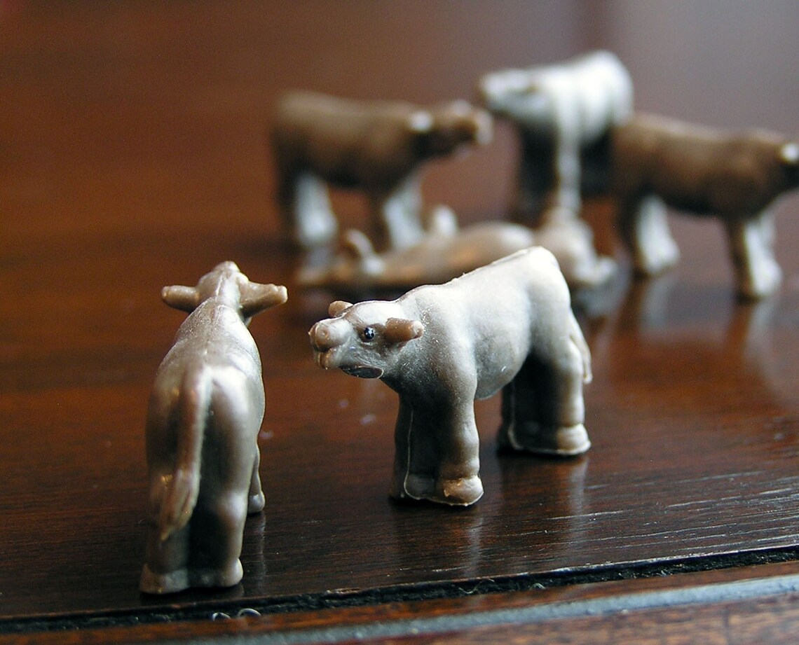 How Now Brown Cow Set of Six 6 Mini Calfs - Etsy