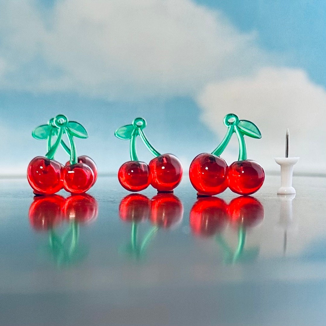 Cherrific Cherries (4) - Nice Bright Red Translucent Charms - Etsy