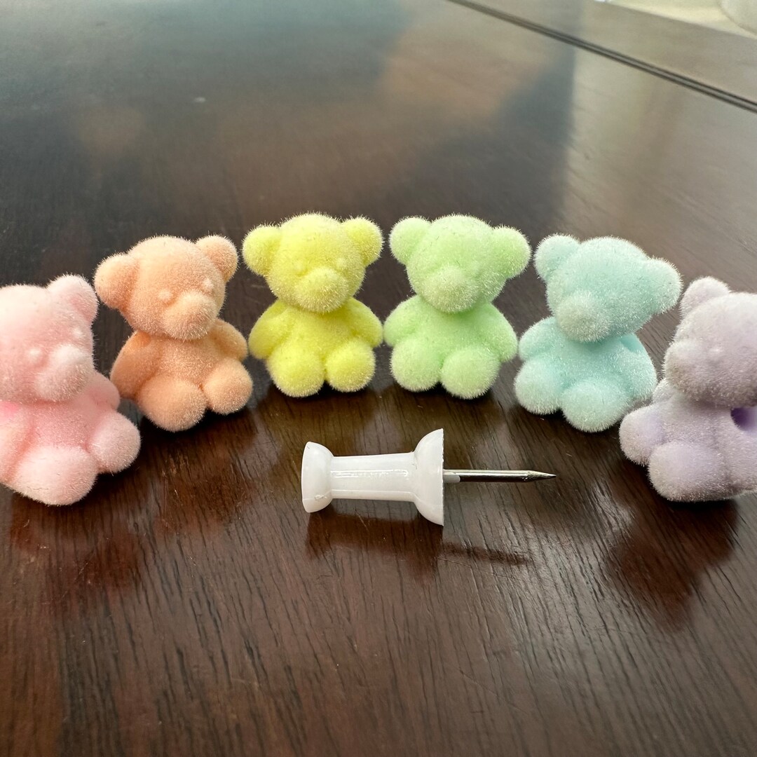 Fuzzy Rainbow Teddy Bear Charms (qty 6) - Etsy
