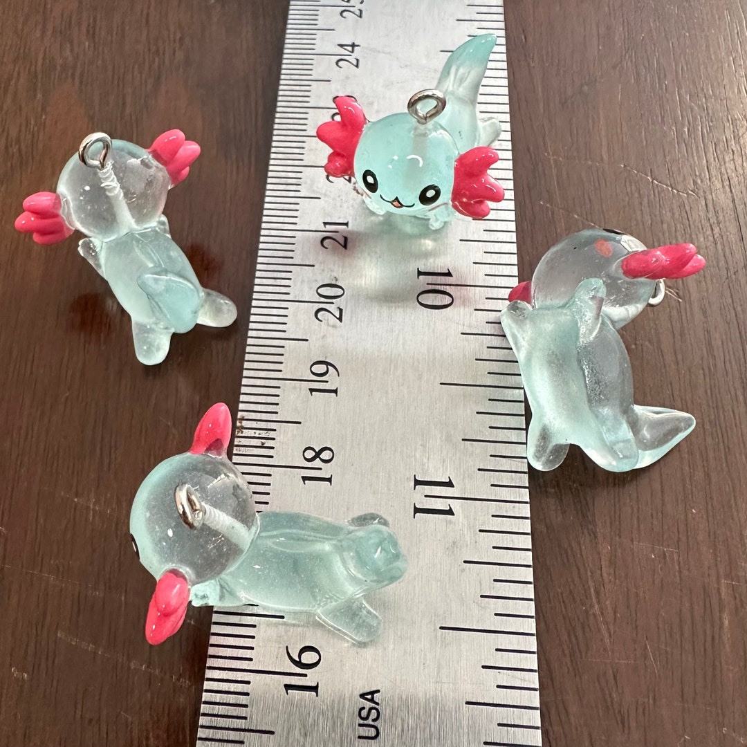 Tiny Axolotl Charms qty 4 - Etsy