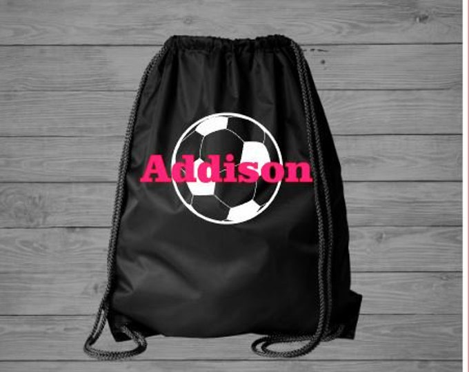Girls Soccer Drawstring Backpack - Etsy