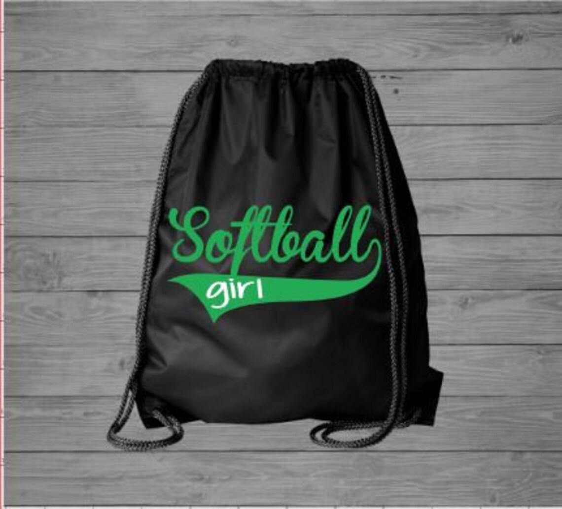 Girls Softball Drawstring Backpack - Etsy