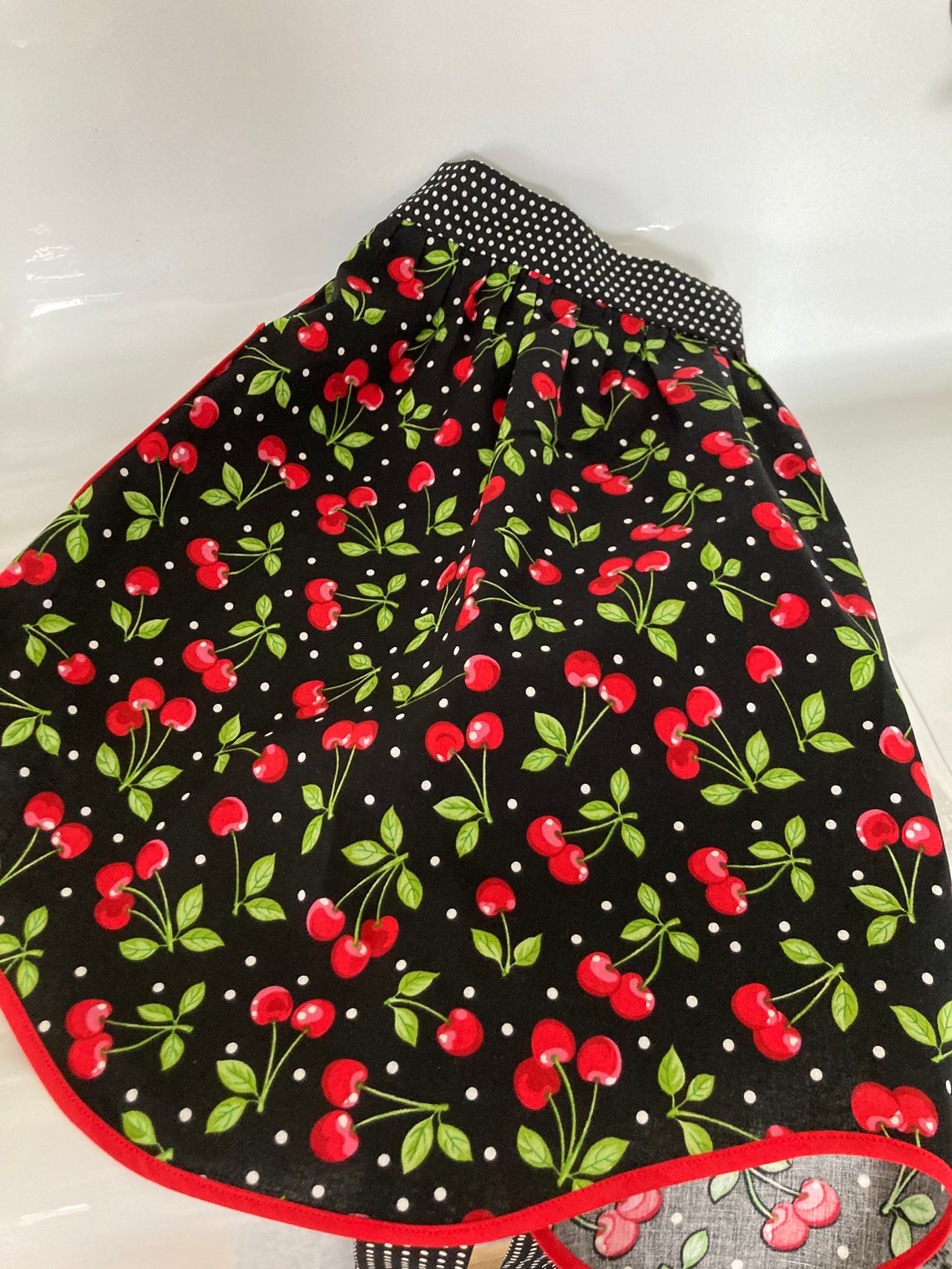 Cherry Apron Black Retroland Original Half Retro Cherry - Etsy