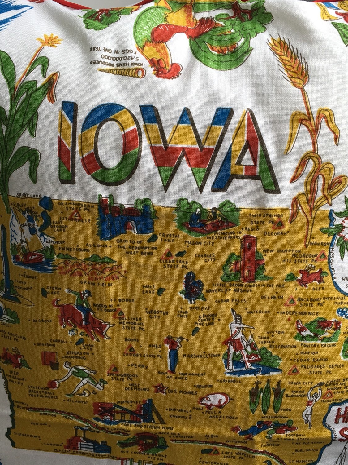 Iowa Pillow Cover, 18" Retro Iowa Pillow, Iowa State Pillow, Iowa ...