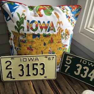 Iowa Pillow Cover, 18" Retro Iowa Pillow, Iowa State Pillow, Iowa ...