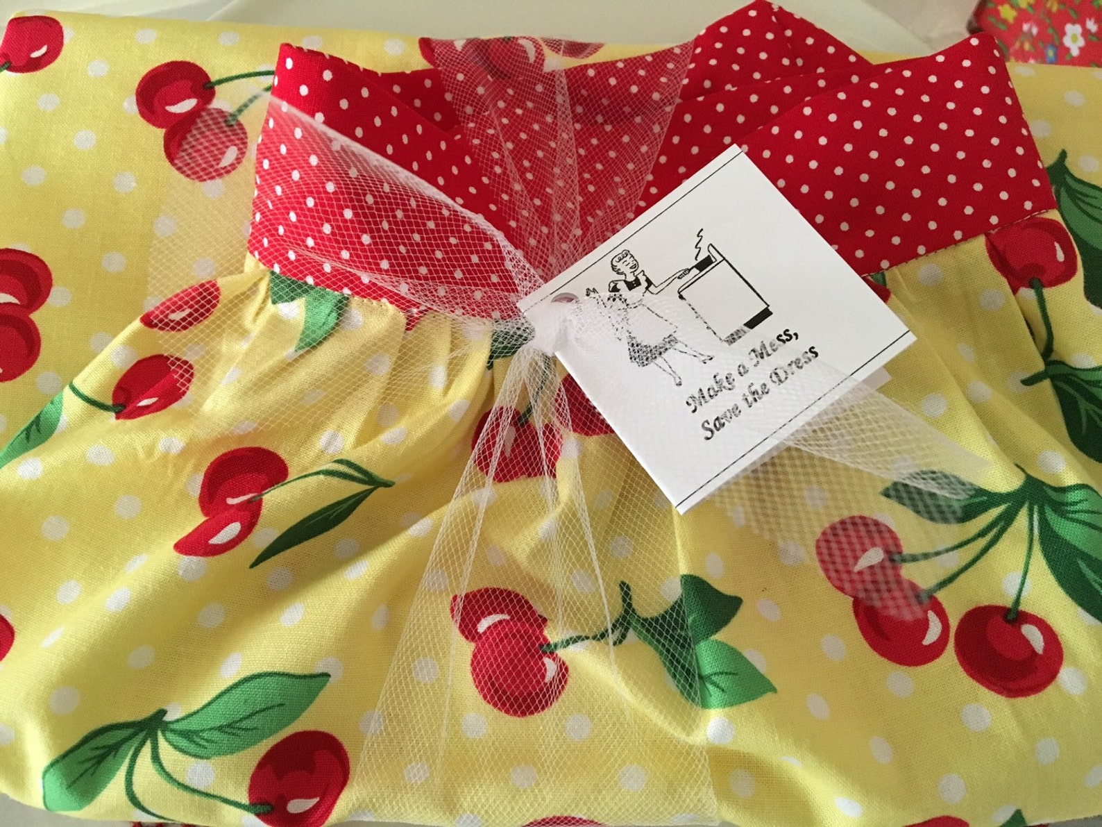 Cherry Apron Retroland Original Cherry Apron Cherry Apron With - Etsy