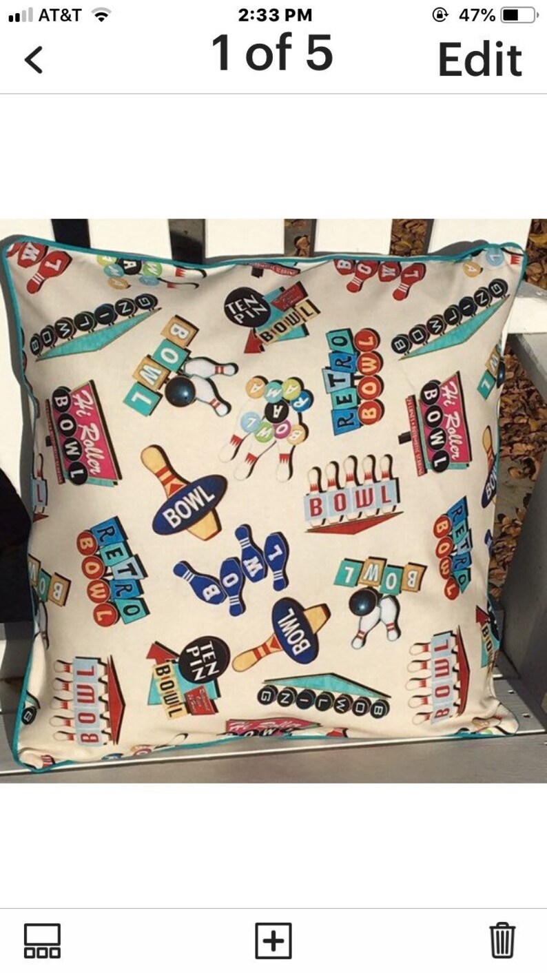 Retro Bowling Pillow Cover Alexander Henry bowl for - Etsy