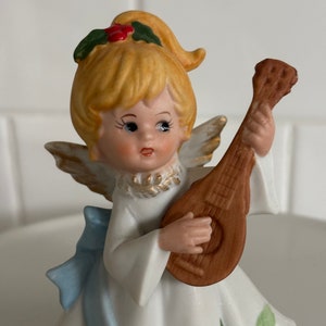 Homco Christmas Angel With Mandolin, Homco Taiwan Christmas Angel - Etsy