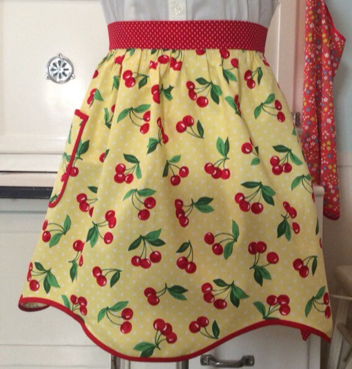 Cherry Apron Retroland Original Cherry Apron Cherry Apron With - Etsy