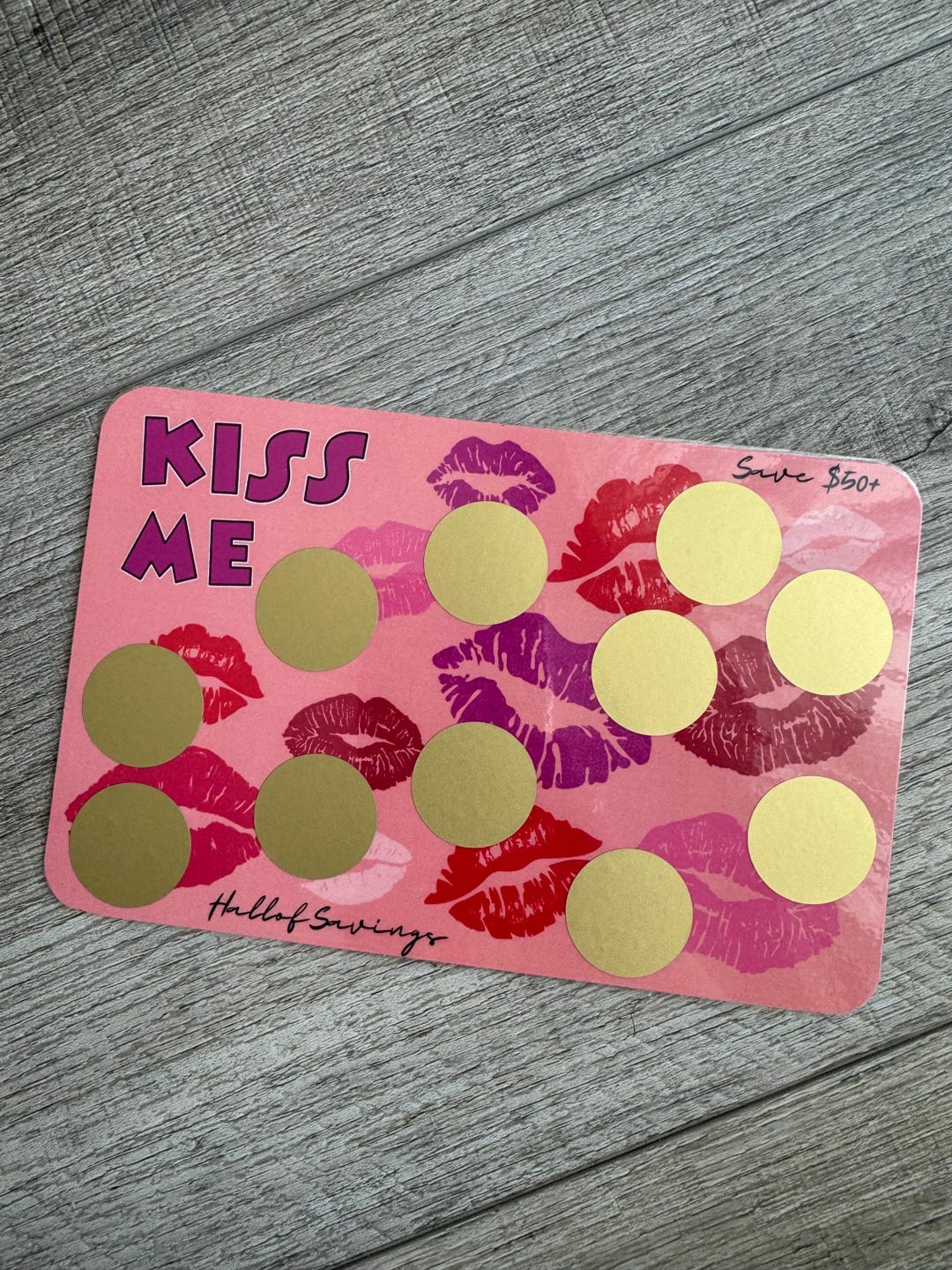 Kiss Me Scratch off Savings Challenge - Etsy