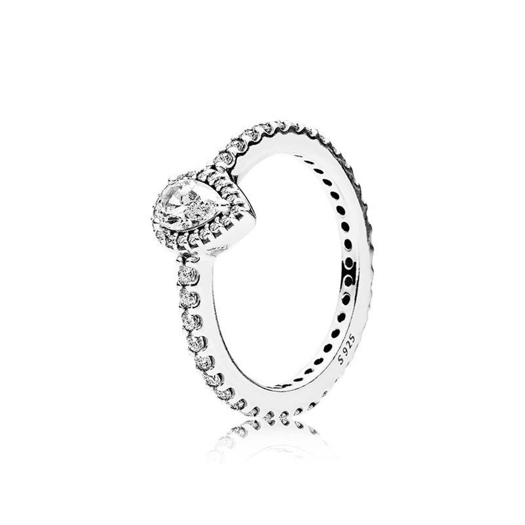 Pandora 925 Ale Sterling Silver Classic Teardrop Clear Cz Halo Ring - Etsy