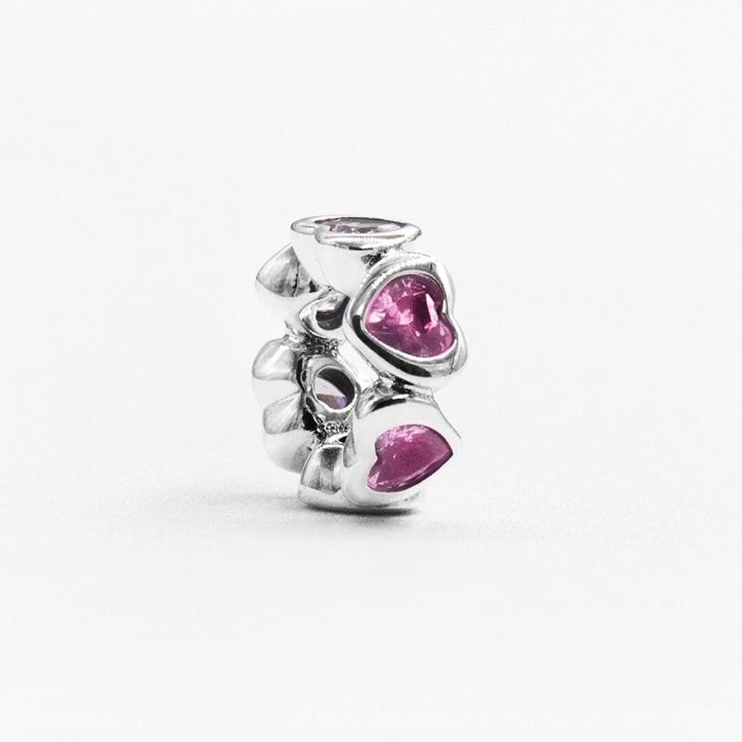 Pandora Charm Space in My Heart, Fancy Pink Cz - Etsy