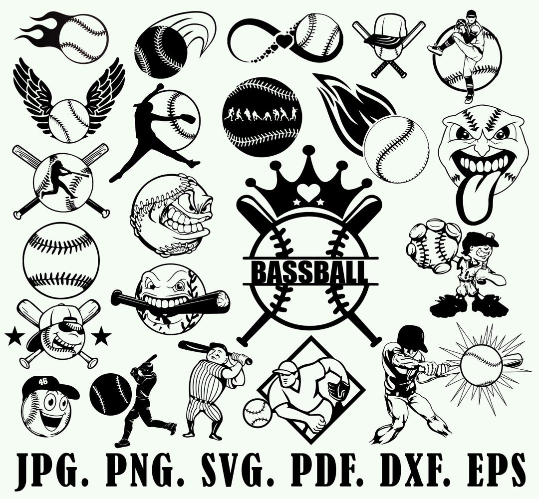Baseball Ball SVG Bundle, Groovy Baseball Art, Cricut SVG, Baseball ...