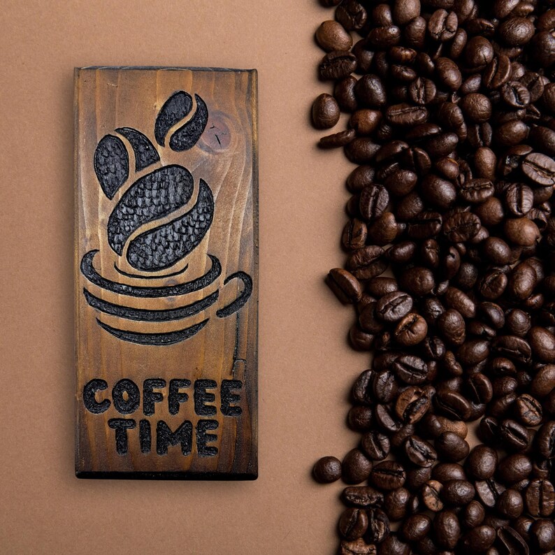 Coffee Time - Hand-carved in Recycled Wood - Etsy