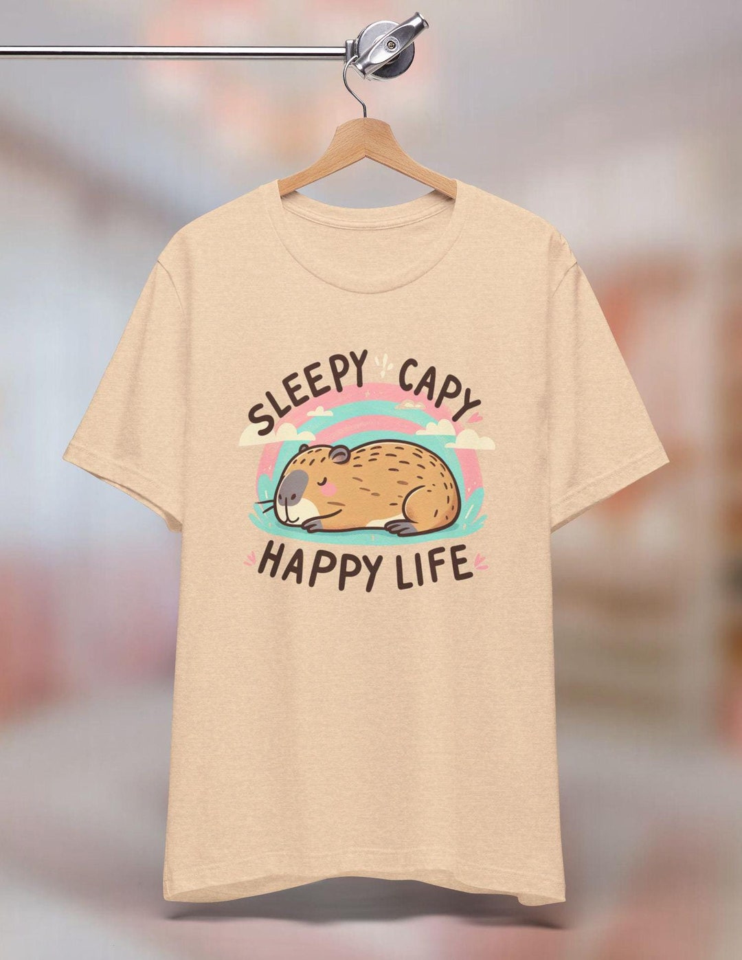 Cute Capybara sleepy Capy Funny T-shirt, Limited Edition Vintage Tee ...