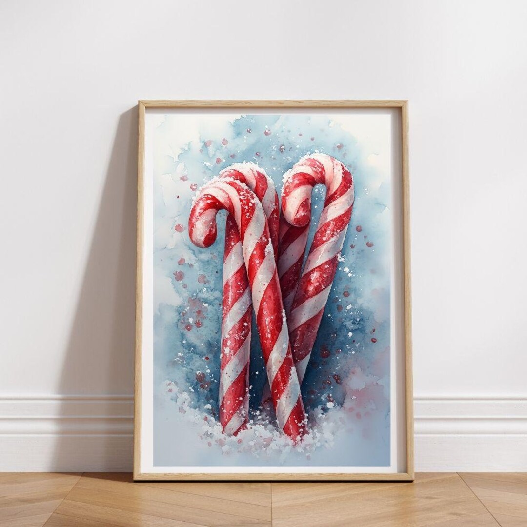Candy Cane Poster Printable Painting Kitchen Wall Art Instant Download ...