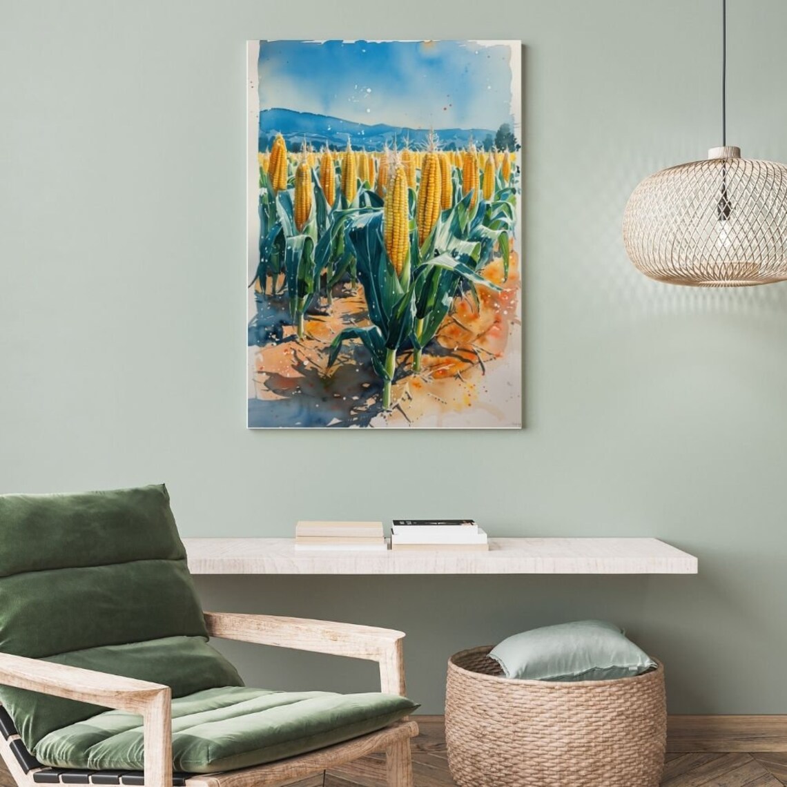 Corn Poster Printable Painting Kitchen Wall Art Instant Download ...