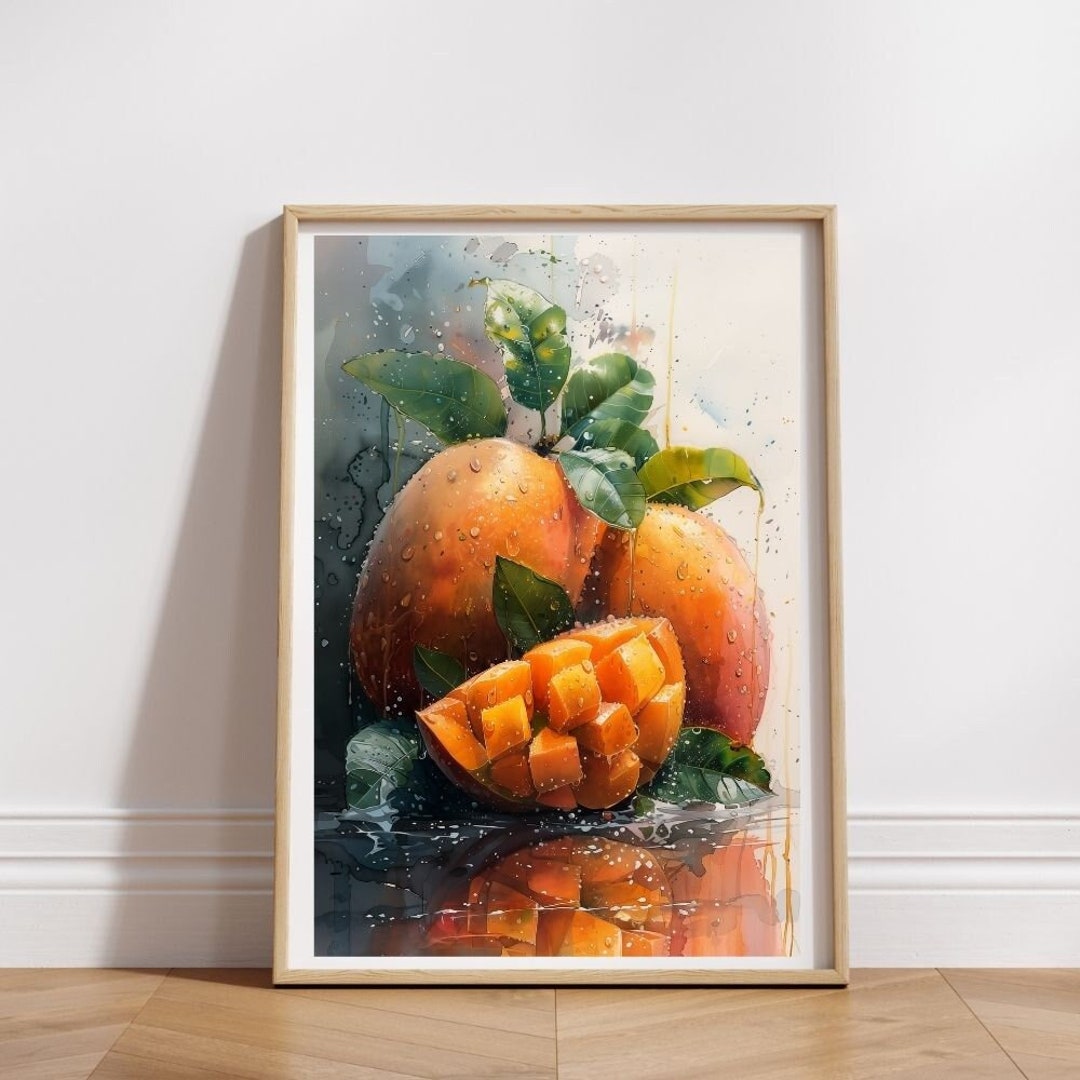 Mango Fruit Poster Printable Painting Kitchen Wall Art Instant Download ...