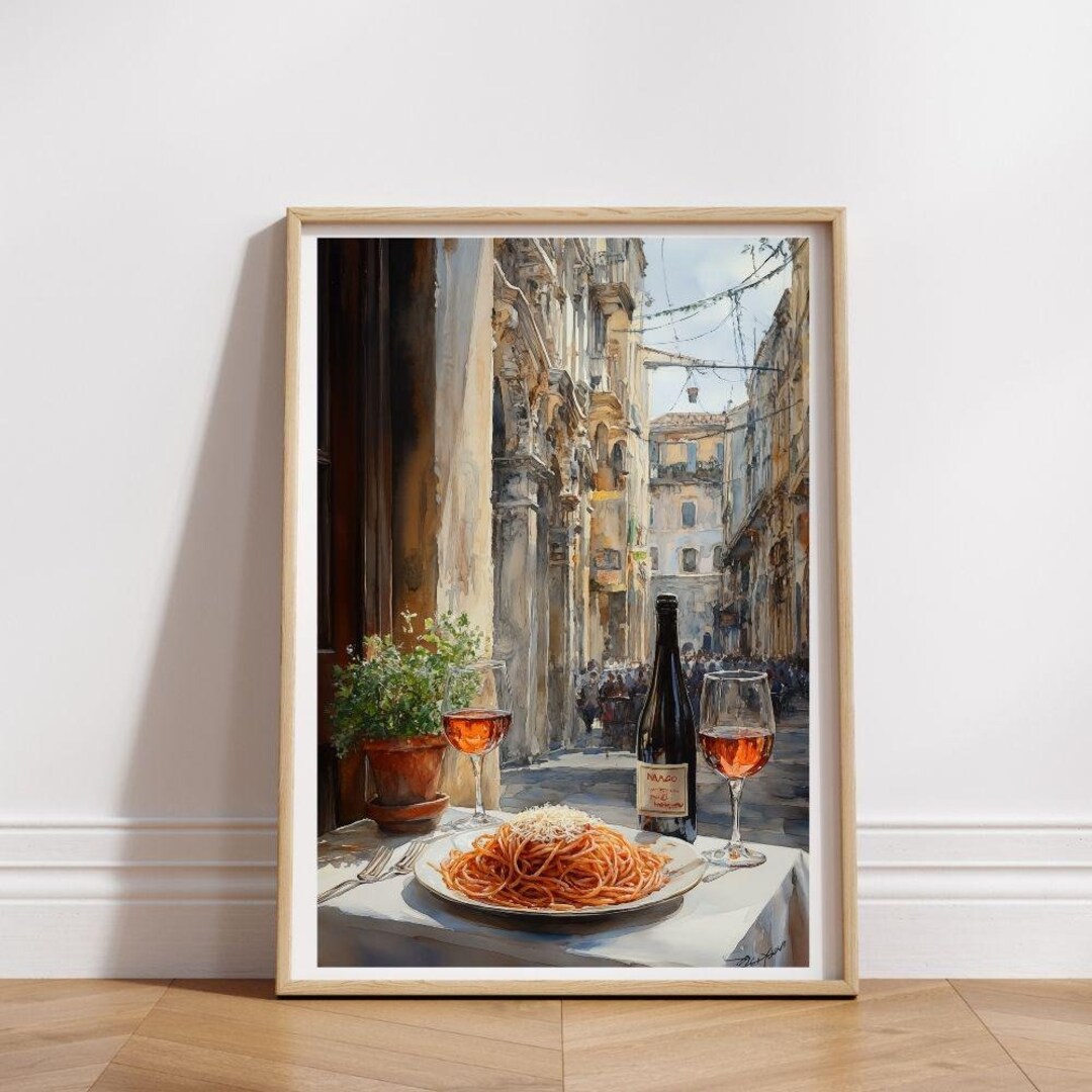 Spaghetti Poster Printable Painting Kitchen Wall Art Instant Download ...