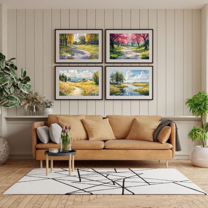 Spring Mountains Poster Printable Painting Wall Art Instant Download ...