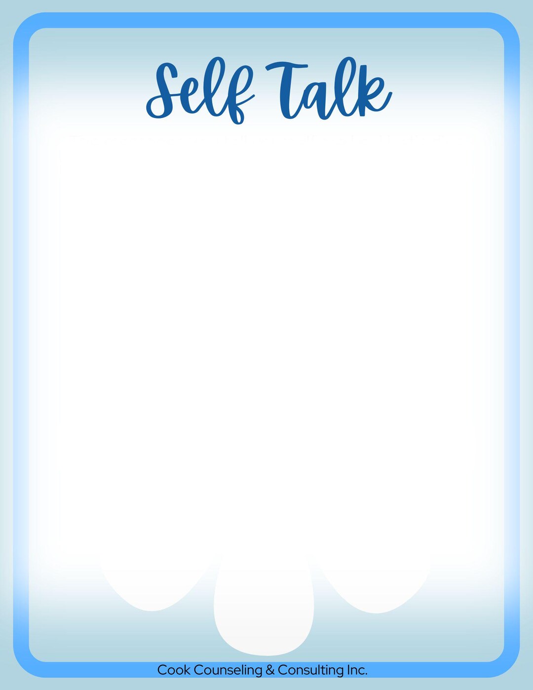 Positive Self-talk Worksheet for Kids | Flower-themed CBT Activity ...