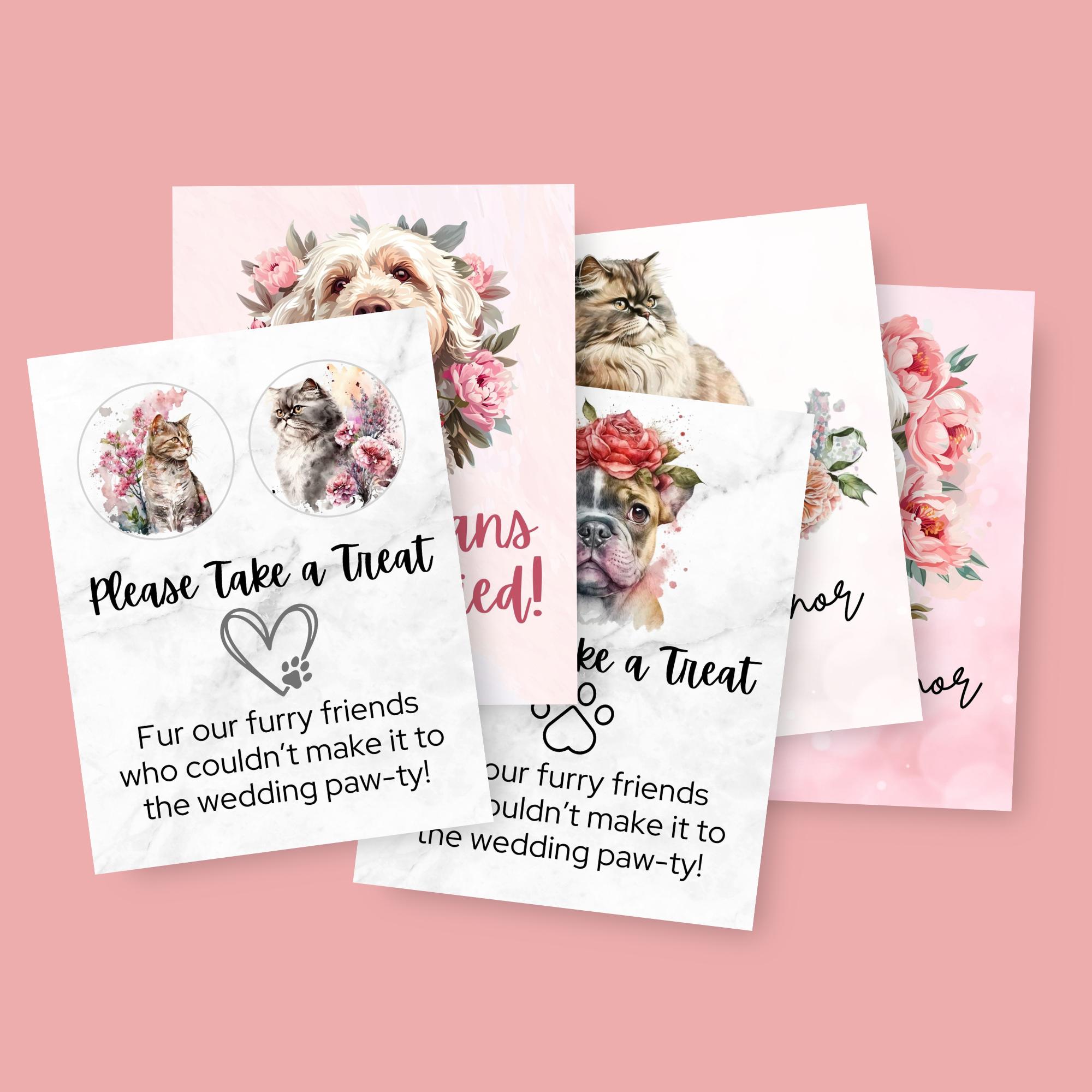 Wedding Pet Signs – Printable Signs for Your Furry Friends - Etsy