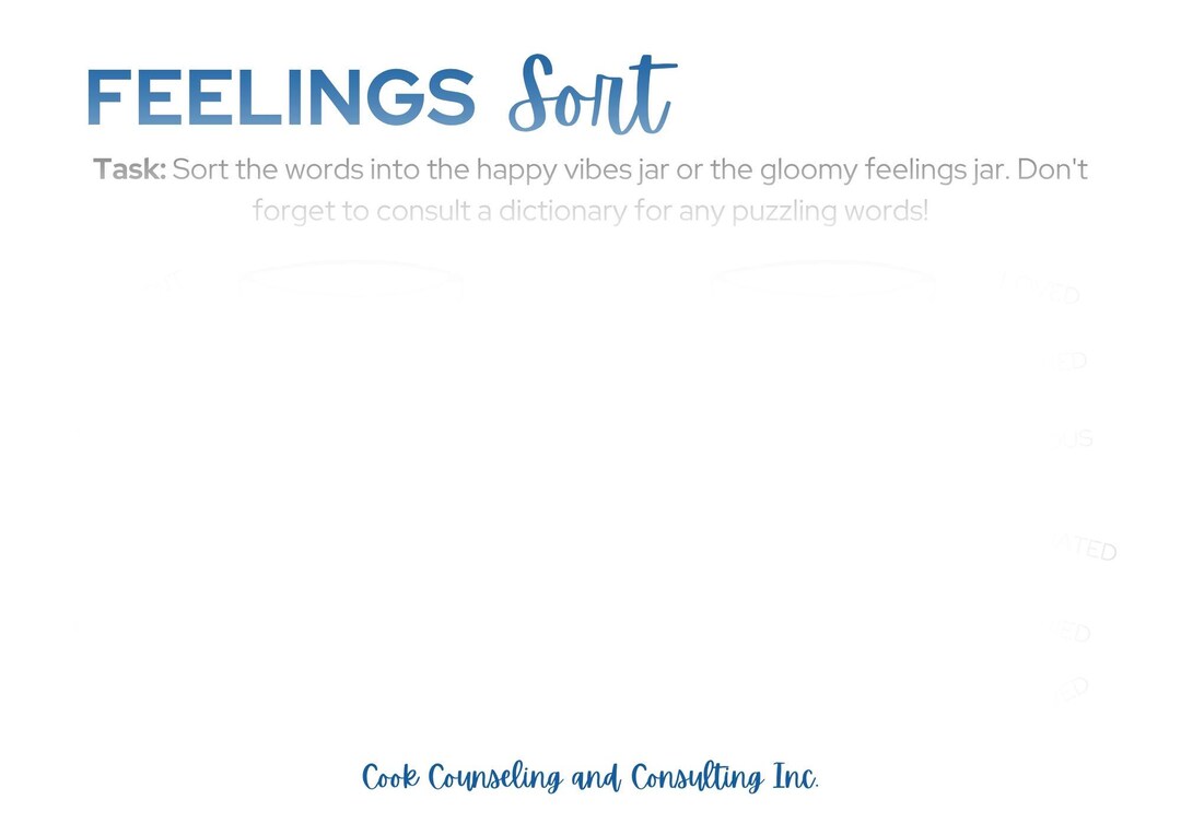 Feelings Sort Worksheet for Kids: Positive & Negative Emotion Sorting ...