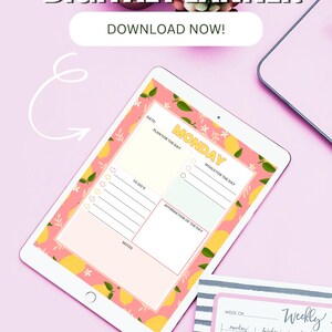 Lemon-themed Planner | Digital Download | Daily, Weekly, and Monthly ...