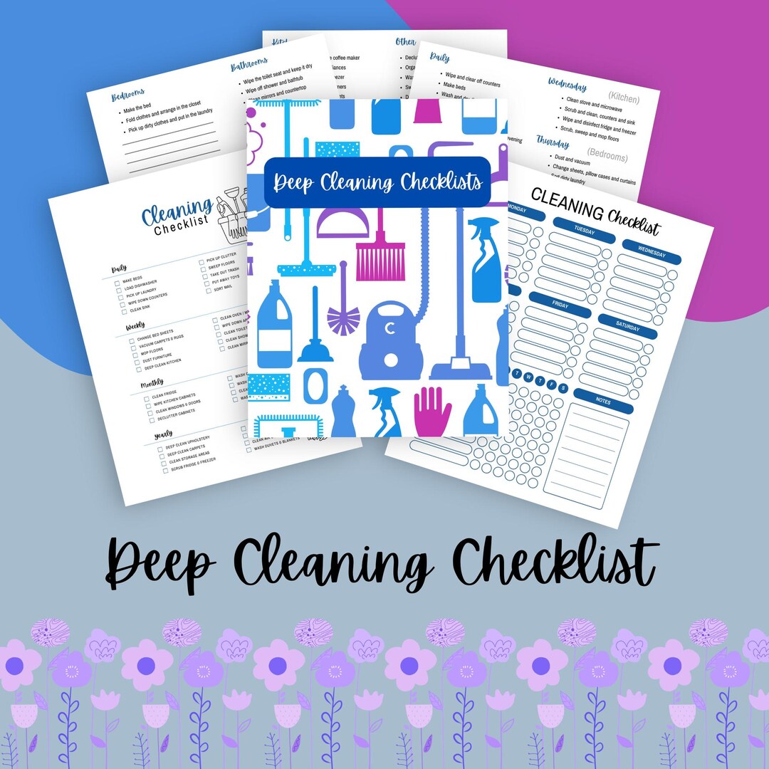 Ultimate Deep Cleaning Checklist | 5-page Digital Download | Daily ...