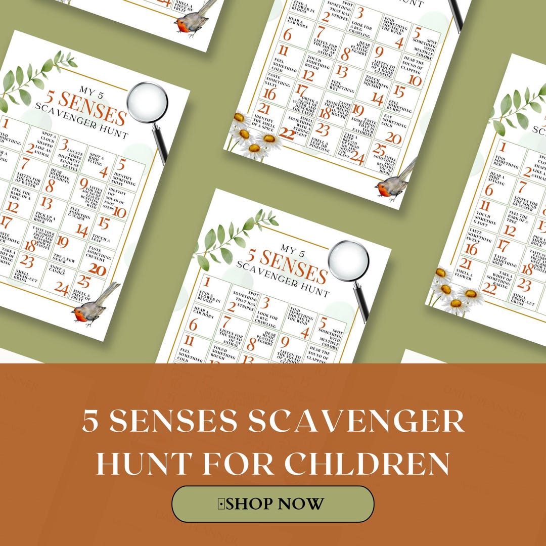 Children’s 5 Senses Scavenger Hunt | 30-day Mindfulness Activity ...