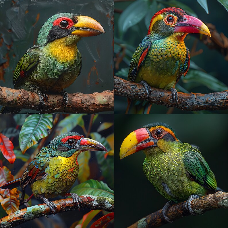 24 Tropical Toucan Clipart Design, Colorful Bird Illustration, Jungle ...