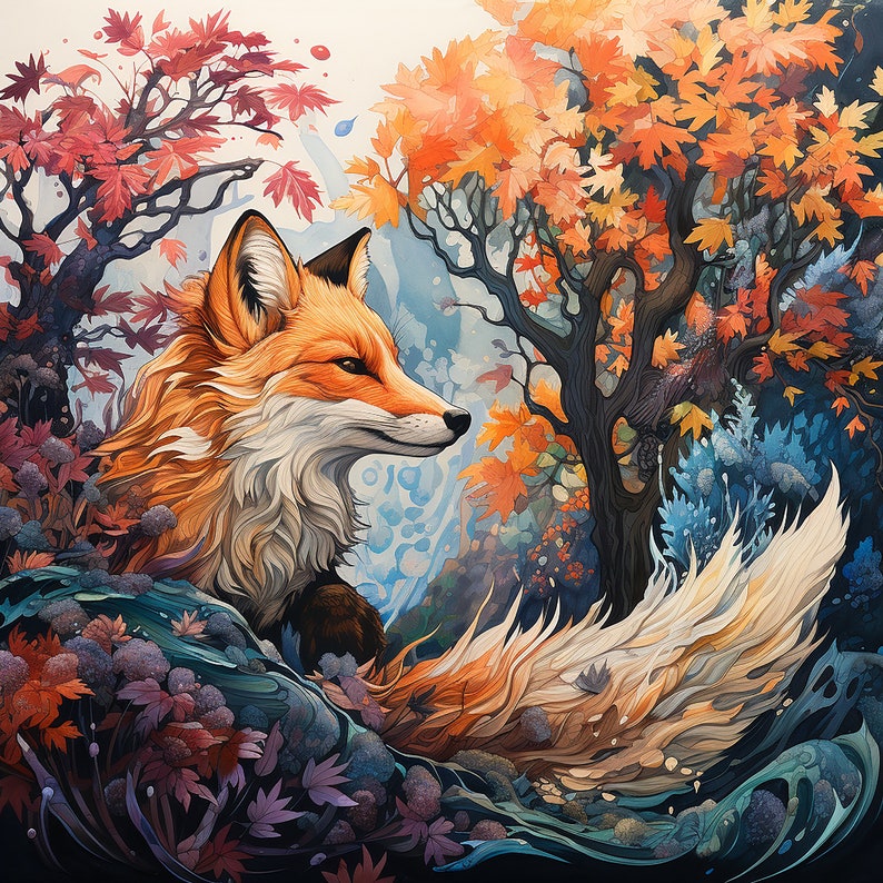 31 Woodland Fox Clipart, Autumn Forest Digital Art, Printable Fox ...