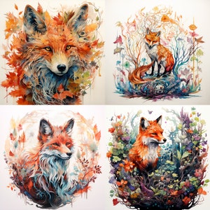 31 Woodland Fox Clipart, Autumn Forest Digital Art, Printable Fox ...