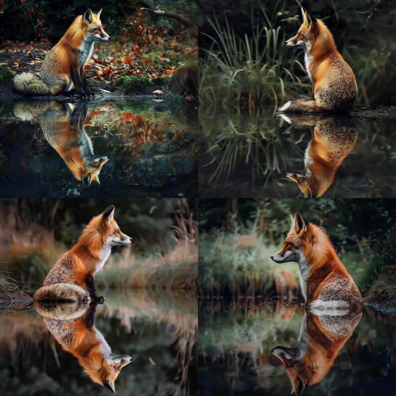 24 Wildlife Fox Clipart, Autumn Forest Digital Art, Printable Fox ...