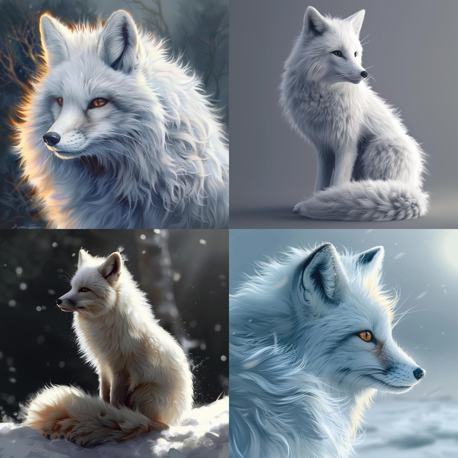 32 Arctic Fox Clipart, White Fox Illustration, Winter Animal Art ...