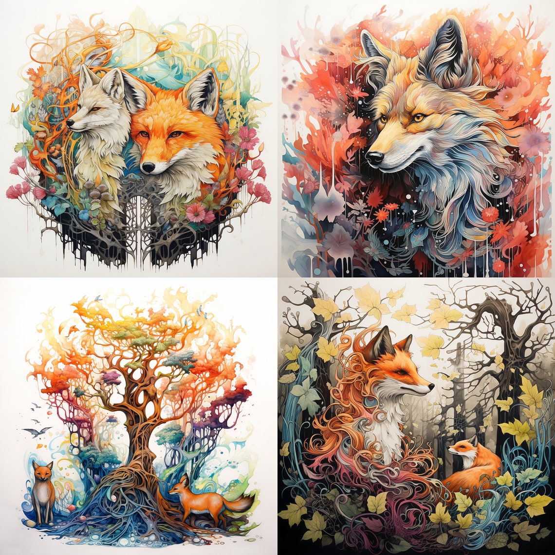 31 Woodland Fox Clipart, Autumn Forest Digital Art, Printable Fox ...